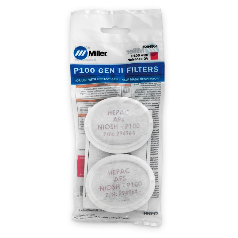 Miller LPR-100™ Gen. II P100 Filters, Nuisance OV Relief (Pair) #294964 ...