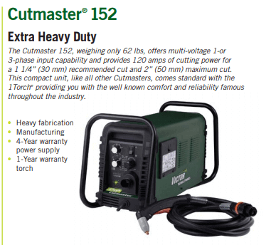 Cutmaster 152 Plasma System #1-1730-5 | Victor Plasma Cutters | Cutting ...