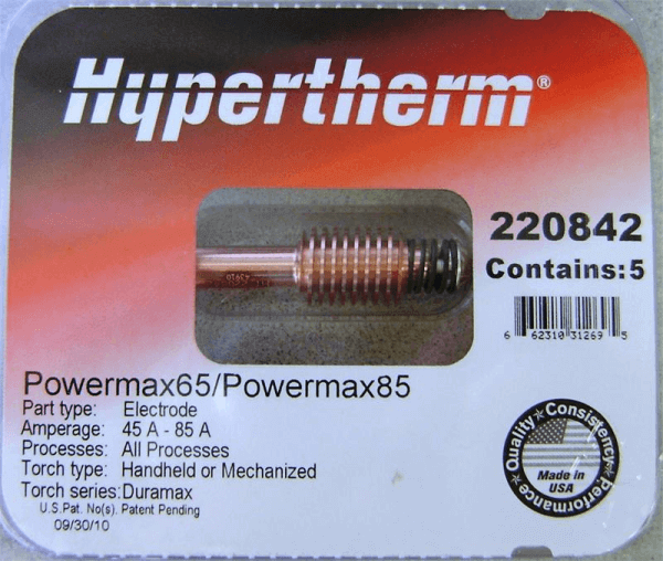 Hypertherm Powermax 65/85/105 Electrode 220842 for sale online ...