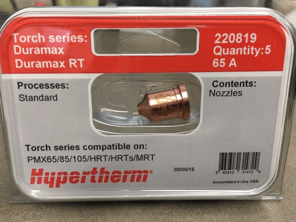 Hypertherm Powermax 65/85/105 Nozzle (45-65 A) #220819 (5/pk) or ...