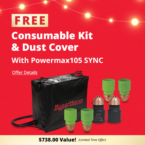 Powermax105 SYNC w/ CPC port, 25ft 75° hand torch 059627 | Welder Supply