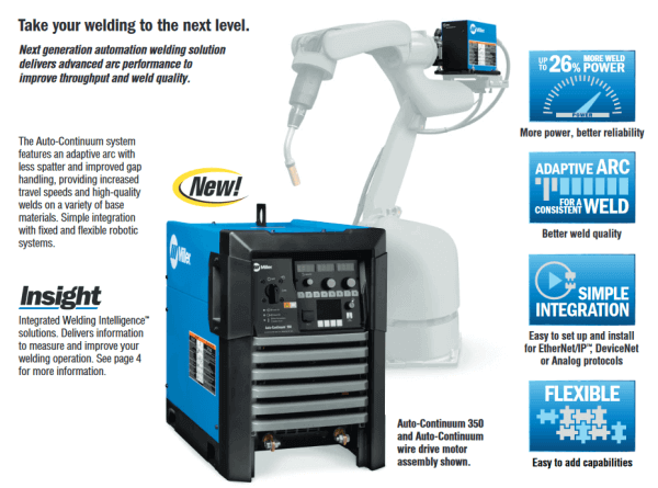 Miller Auto-Continuum 350 w/Centerpoint ACP 907656002: FREE helmet ...