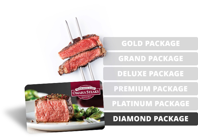 Omaha Steak Gift Certificate - Diamond Package | Welder Supply