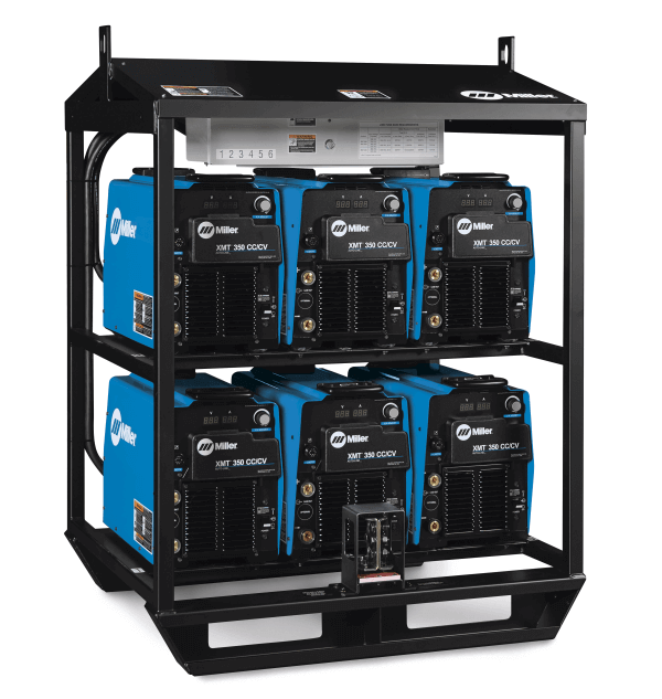 Miller XMT 350 FieldPro 6-Pack Rack w/ ArcReach 907406 | Welder Supply