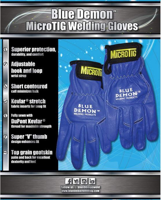 Blue Demon Premium TIG Welding Glove # BDWG-MICROTIG | Welder Supply