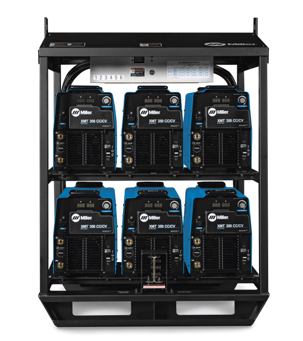 Miller XMT 350 FieldPro 6-Pack Rack w/ ArcReach 907406 | Welder Supply